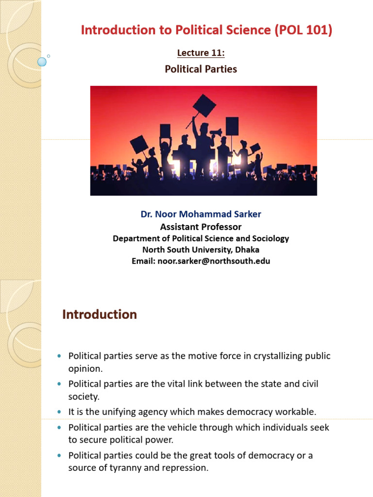 NOS - POL 101 - Lecture 11 (1p) | PDF | Political Parties | Social ...