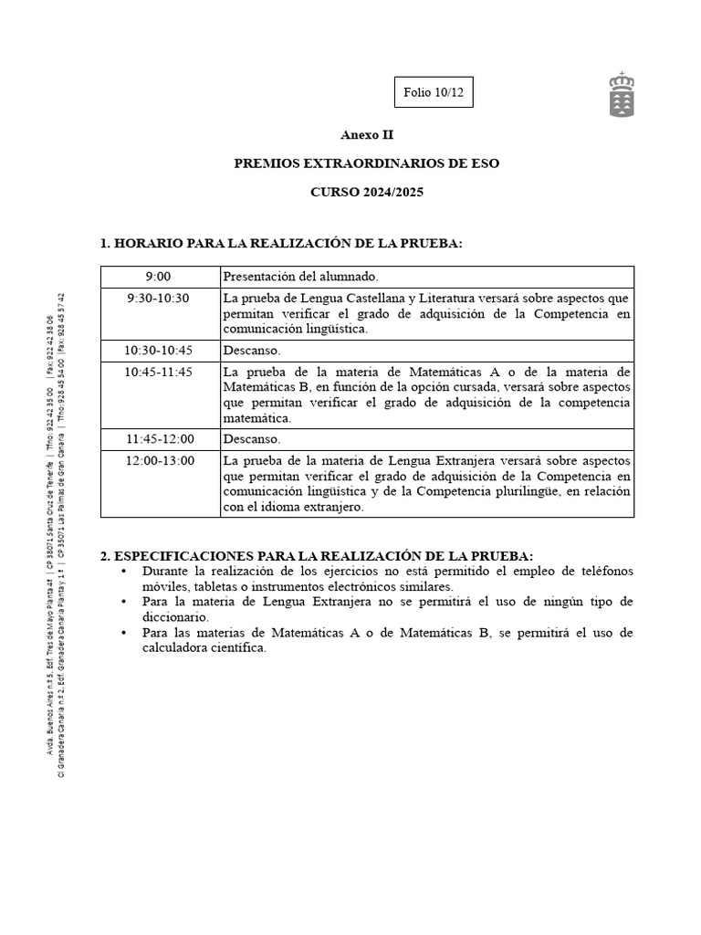 Anexo II | PDF | Islas Canarias