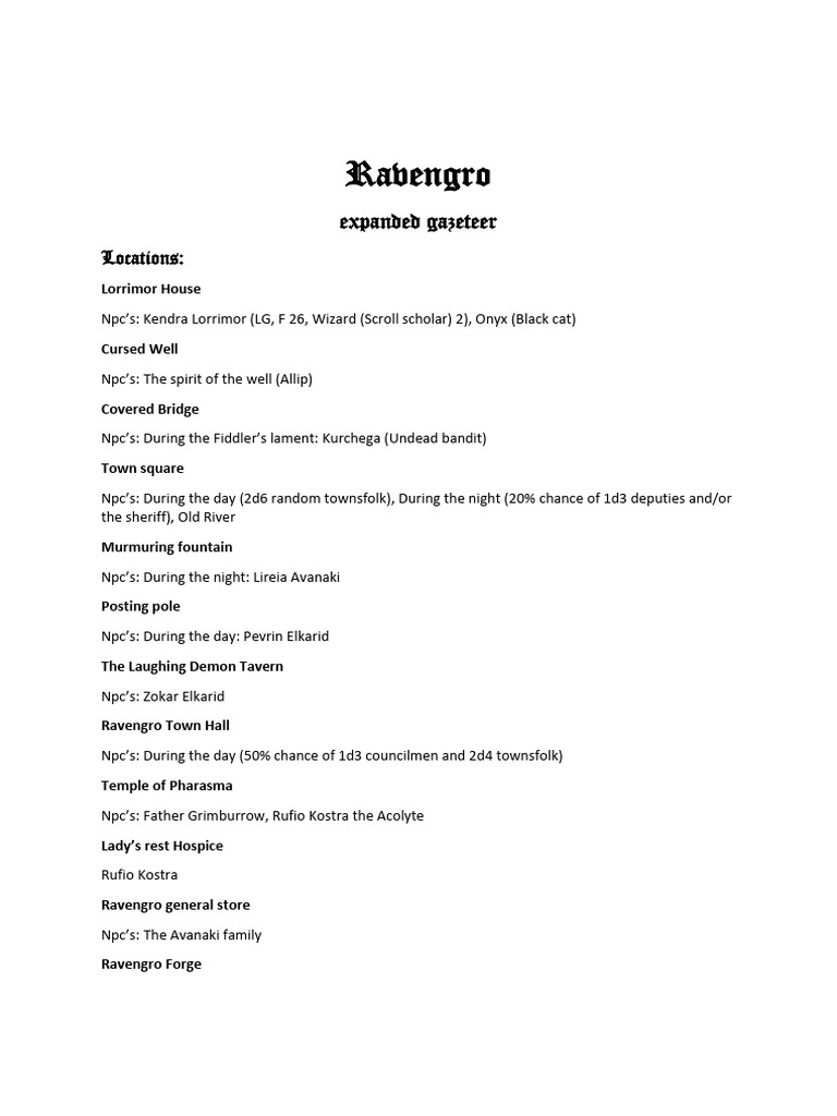 Ravengrotownsfolk | PDF | Trapping