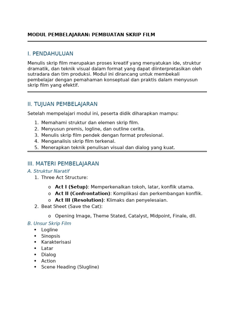 Modul Pembuatan Skrip Film | PDF