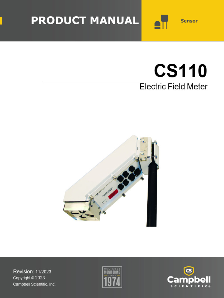 CS110 Electric Field Meter Manual | PDF | Lightning | Power Supply