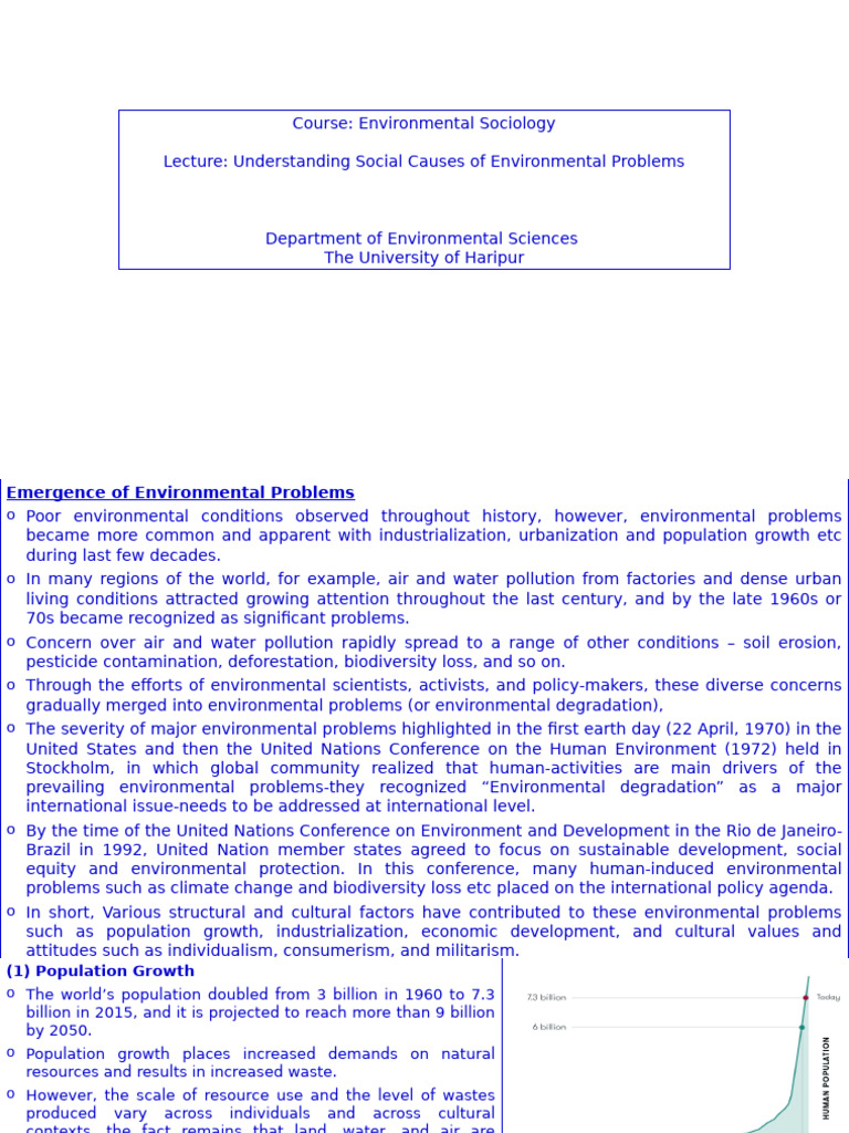 Understanding Social Causes of Environmental Problems | PDF | Natural ...