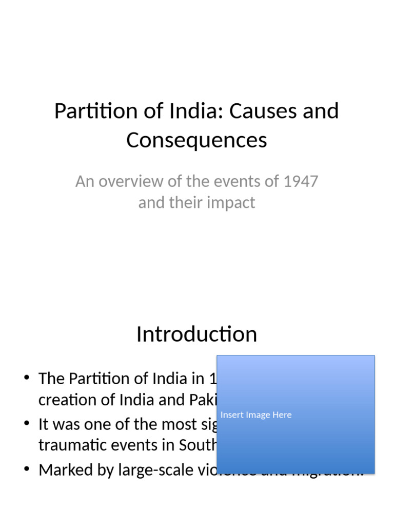 Causes and Consequences of Partition | PDF
