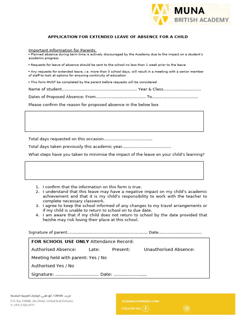 Leave of Absence Form | PDF