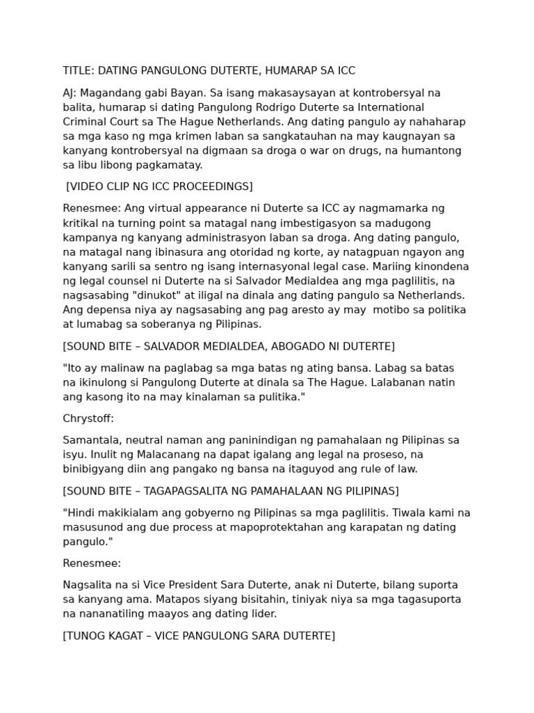 Filipino Script in Newscasting | PDF