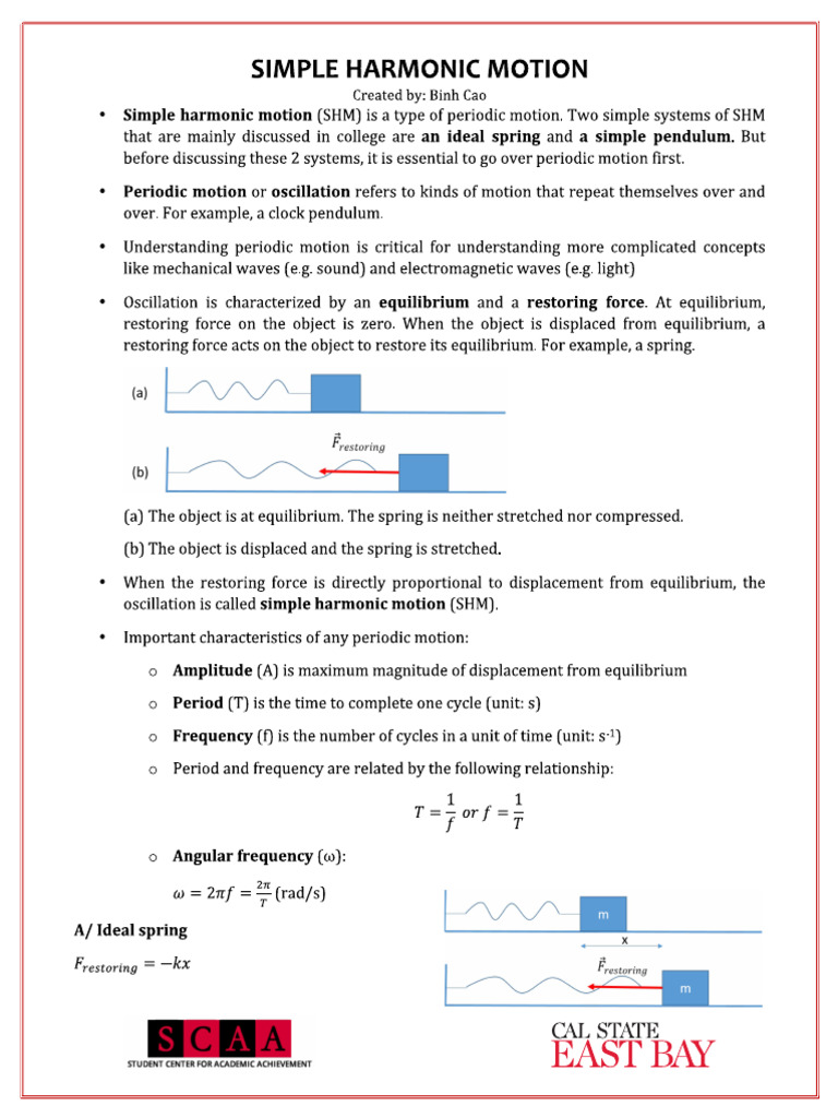 MEE 415 Simple Harmonic Motion | PDF