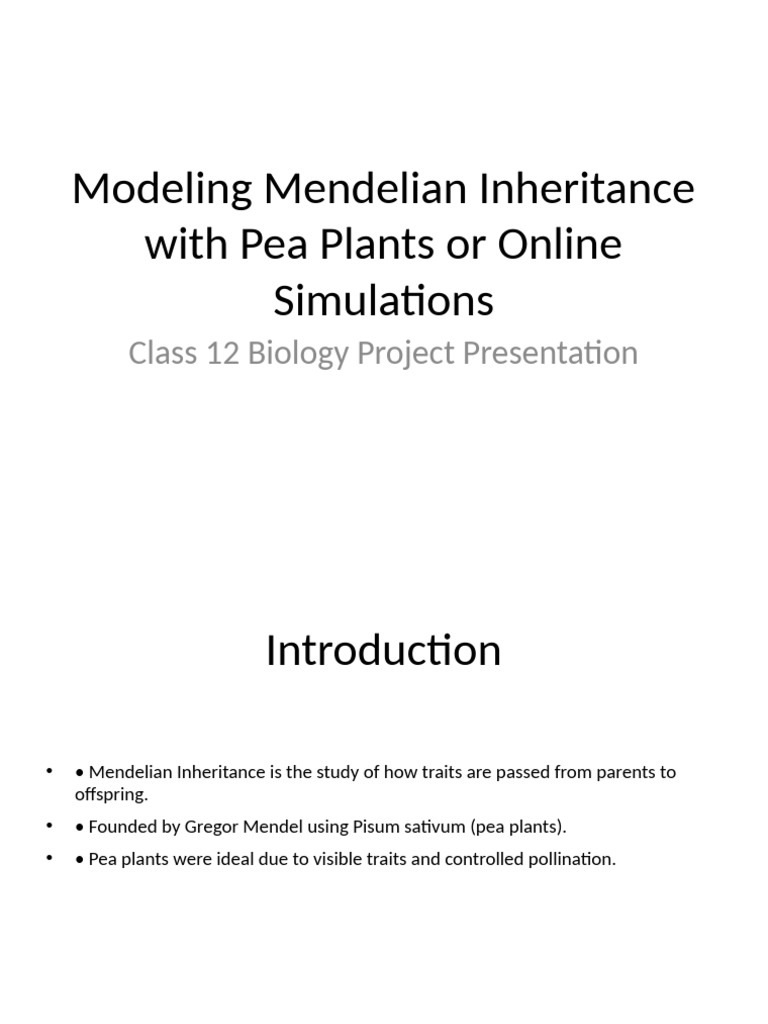 Mendelian Inheritance with Pea Plants | PDF