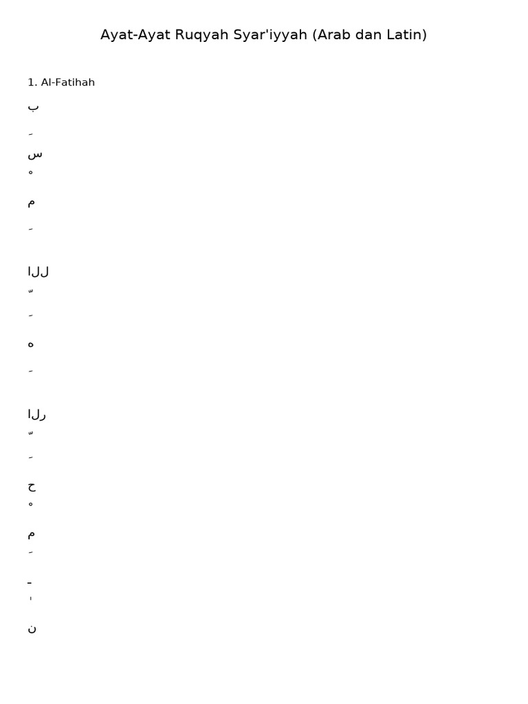 Ayat Ruqyah Syariyyah | PDF