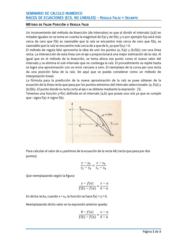 2 - Raices de Ecuaciones - Regula y Secante | PDF | Análisis numérico ...