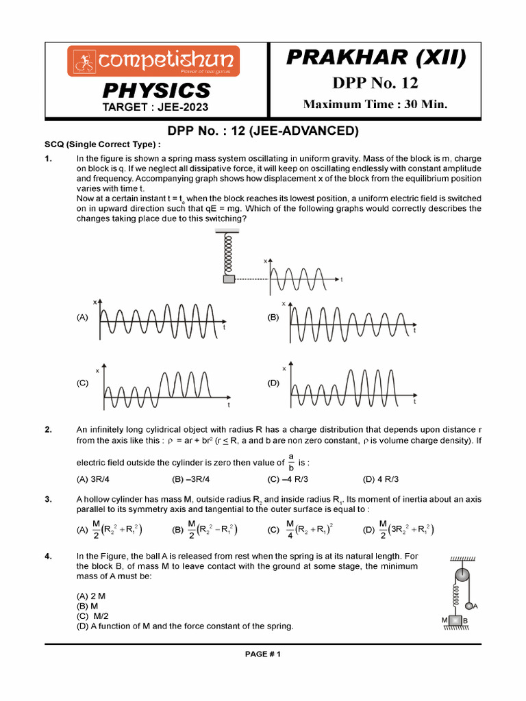 DPP 12 Physics | PDF