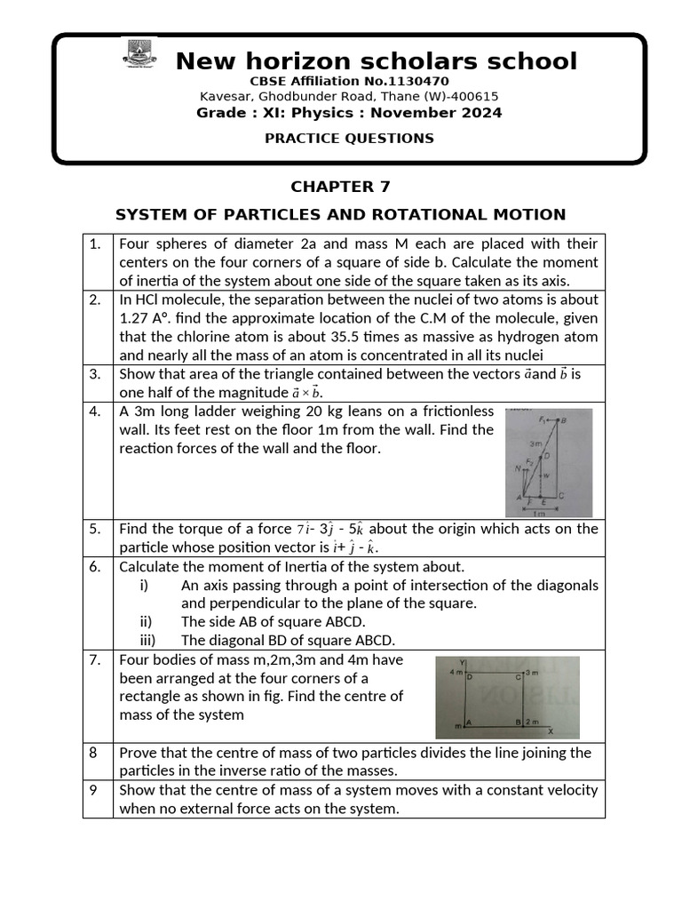 Rotational Motion Worksheet | PDF | Rotation Around A Fixed Axis | Force