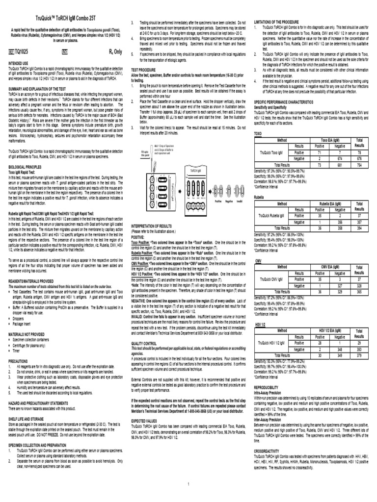 TORCH TEST - 25test Per Box | PDF | Infection | Confidence Interval