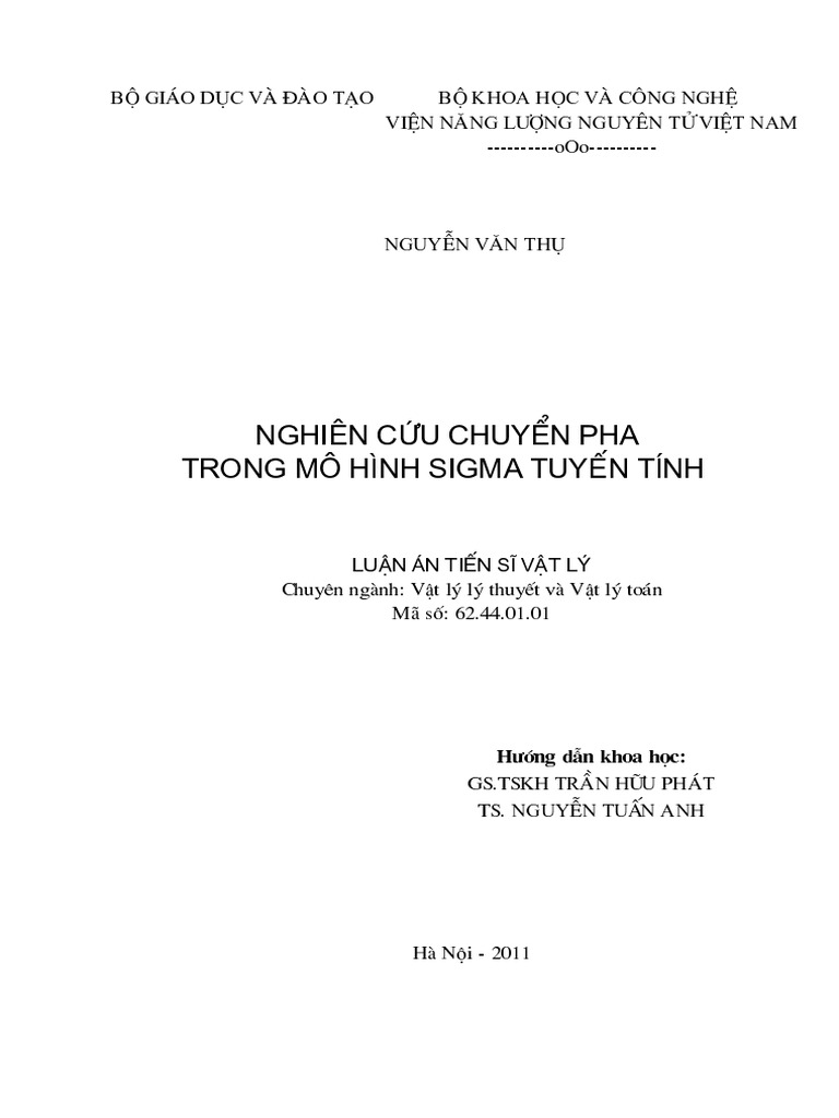 Luận Văn Nghiên Cứu Chuyển Pha Trong Mô Hình Sigma Tuyến Tính | PDF