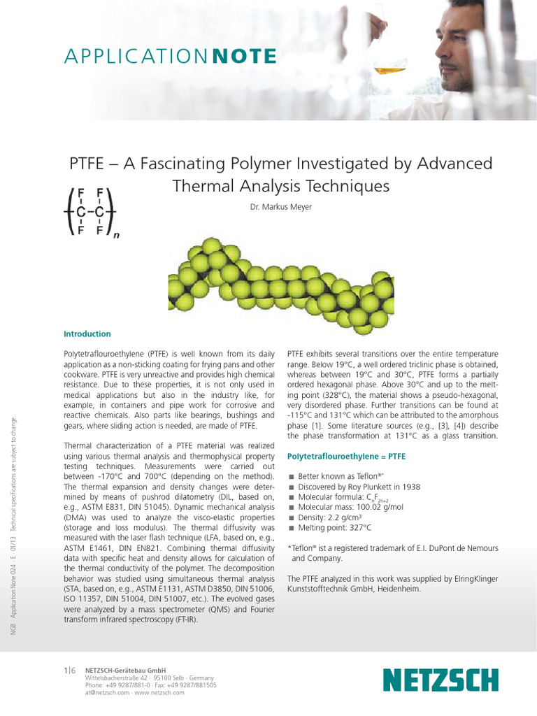 An 024 - PTFE-A Fascinating Polymer Investigated by Advanced Thermal ...