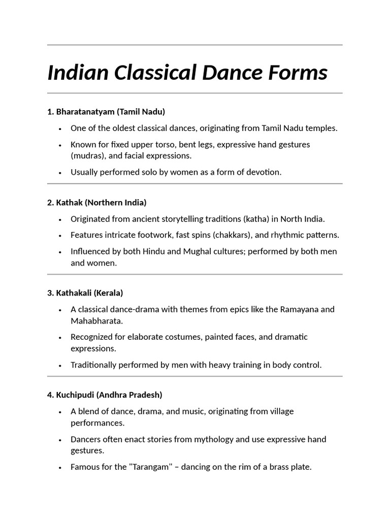Indian Classical Dance Forms Pdf