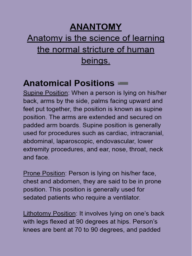 Anatomy Introduction and Terms Related To Anotomy | PDF | Anatomical Terms Of Motion ...