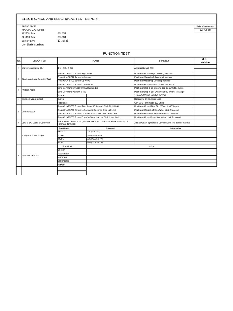 Electrical Visual Inspection Report | PDF | Electrical Engineering ...