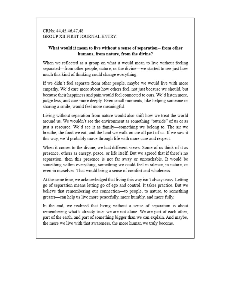 Secon Journal Entry Xii | PDF