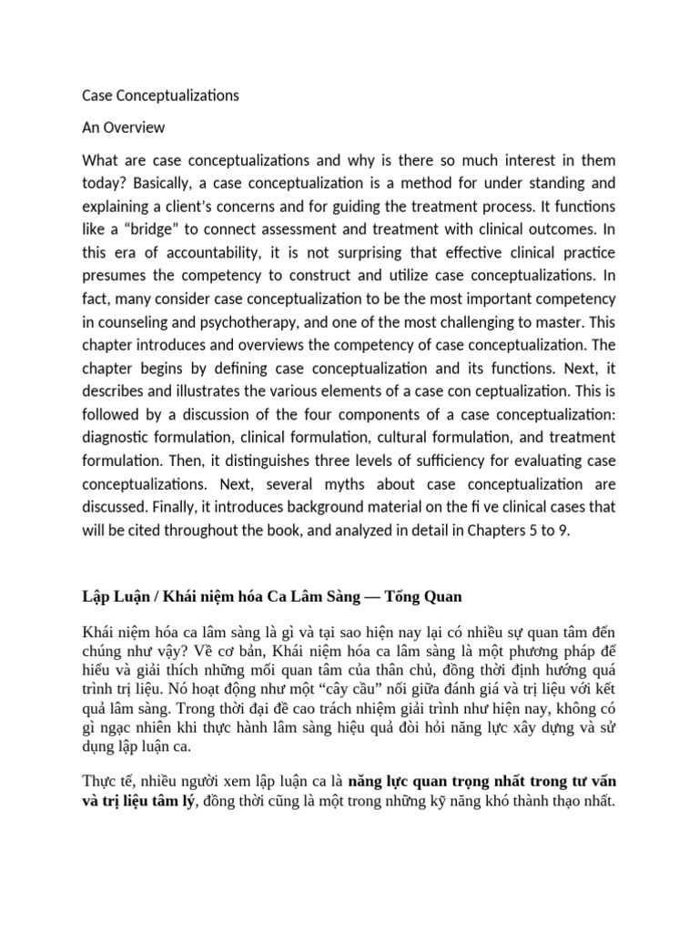 Case Conceptualization | PDF