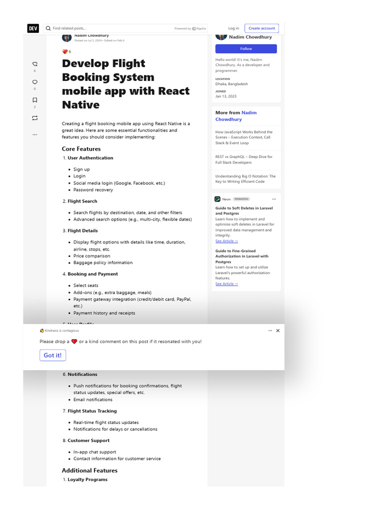 Dev To Nadim Ch0wdhury Develop Flight Booking System Mobile App With ...