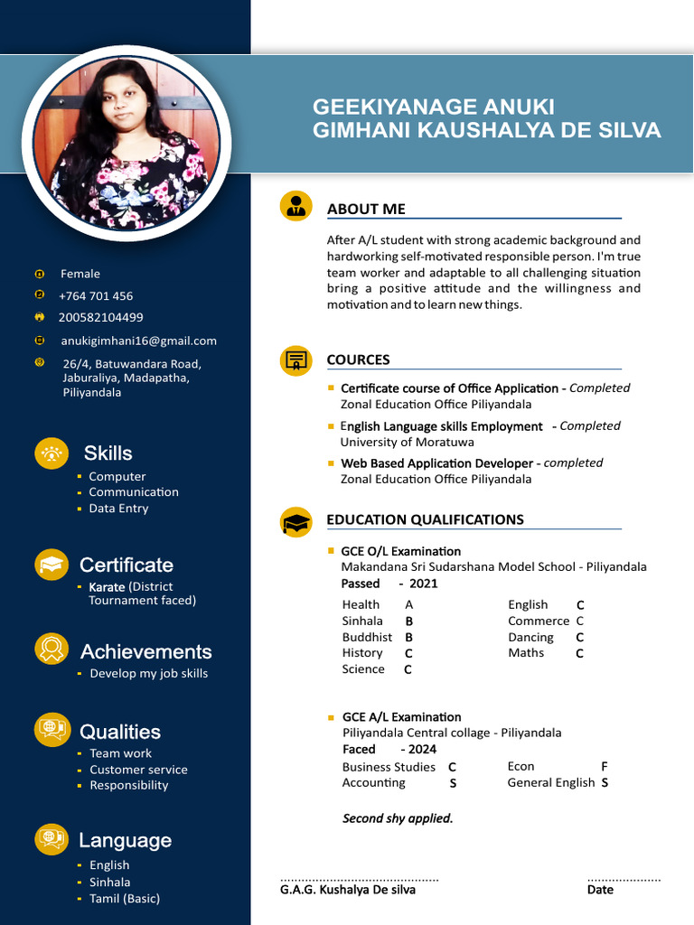 Anuki Geekiyanage NEW CV | PDF | Sri Lanka