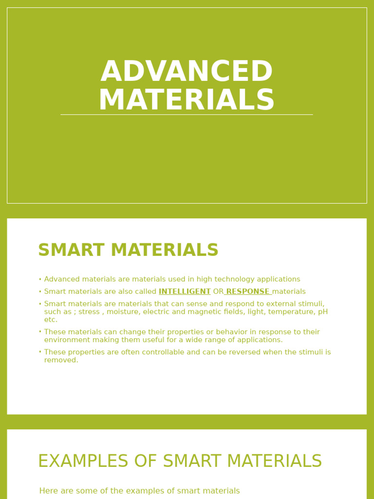 Smart Materials: Types and Applications | PDF | Actuator | Metals