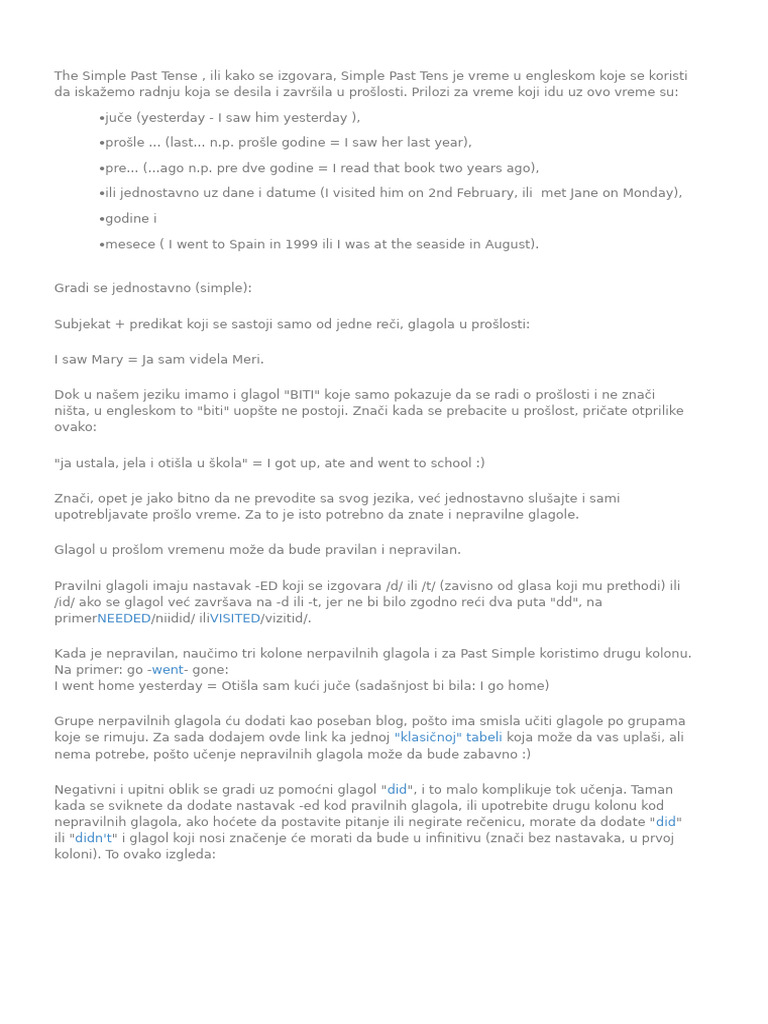 Engleska Gramatika Glagoli 2 | PDF