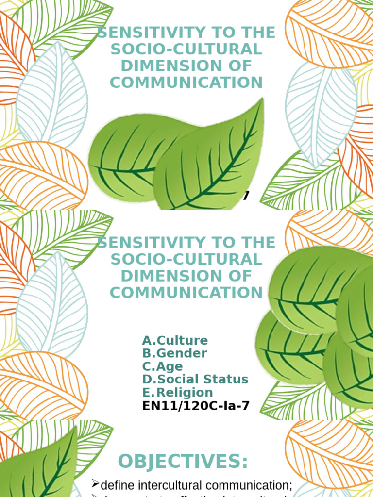 L6 Sociocultural Dimension of Communication | PDF | Communication | Behavioural Sciences