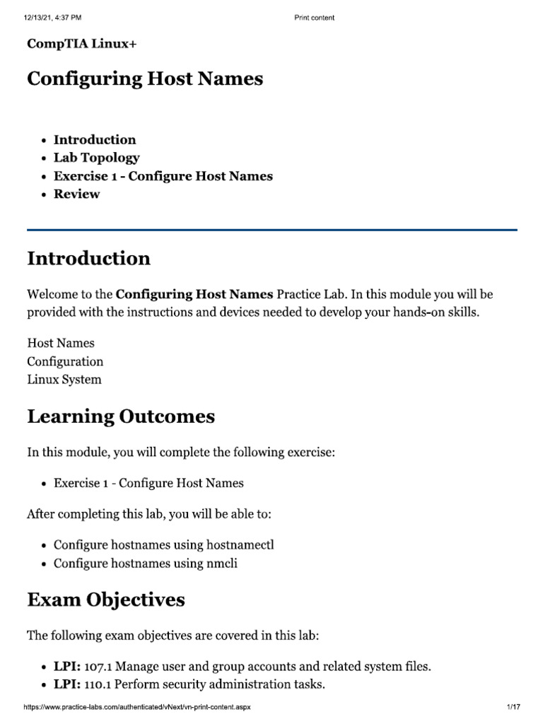 Configuring Host Names | PDF