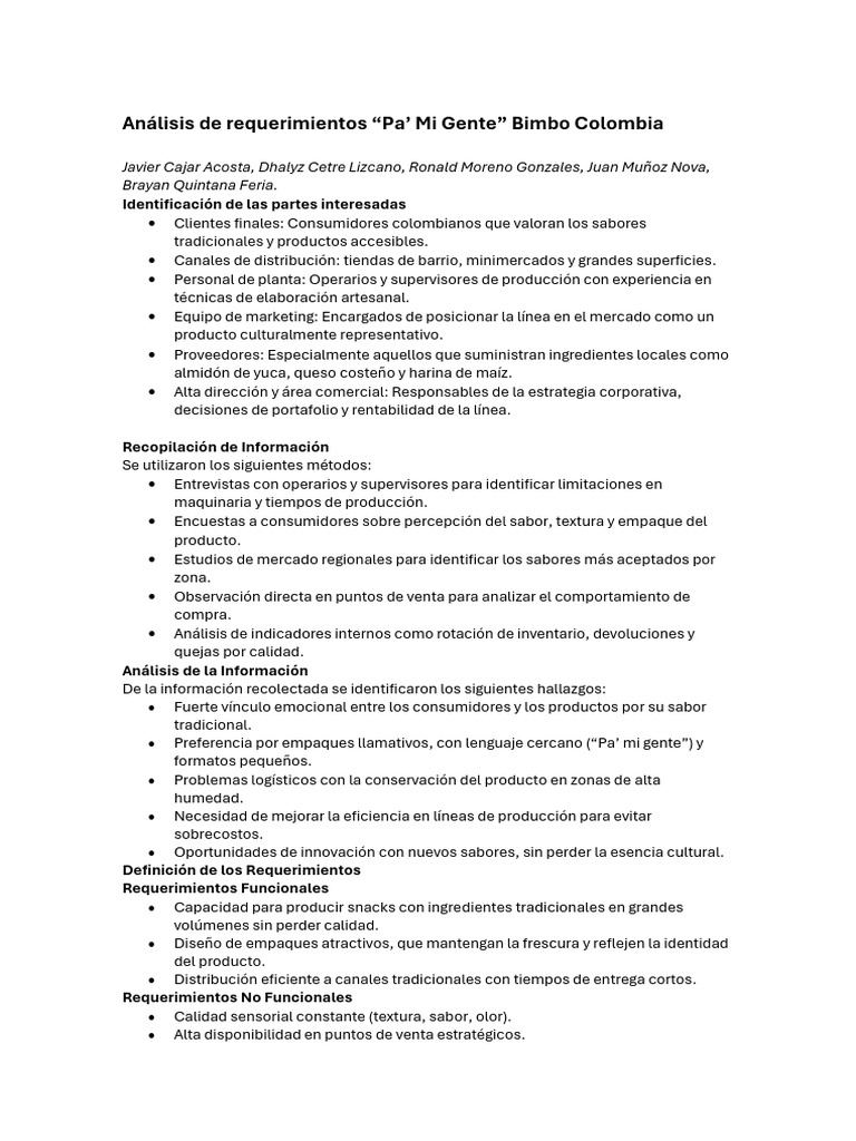 Análisis de Requerimientos | PDF | Marketing | Producto (Negocio)