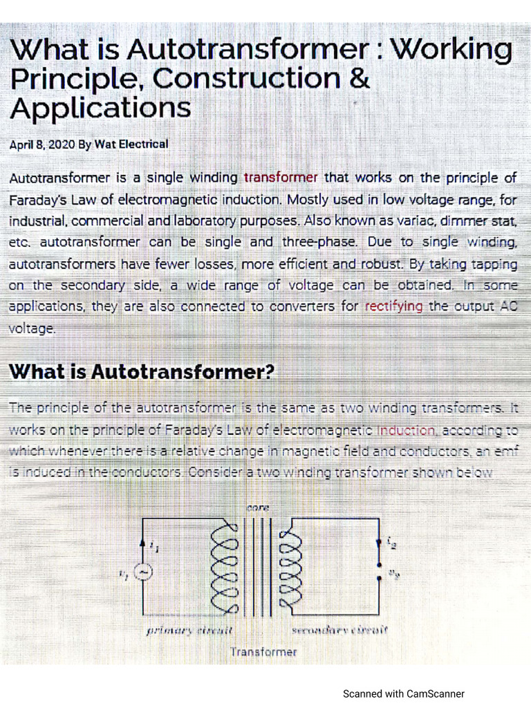 BEE Unit4 Autotransformer+Rotating+DC Machines | PDF