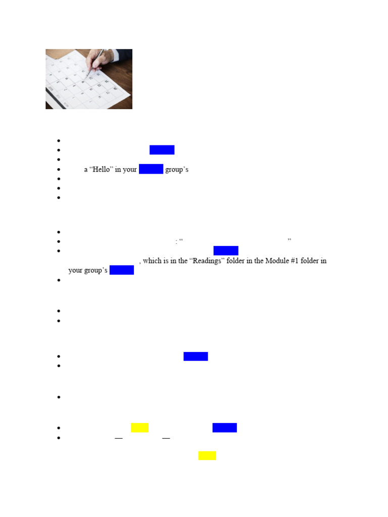 Module 1 Course Schedule Overview | PDF