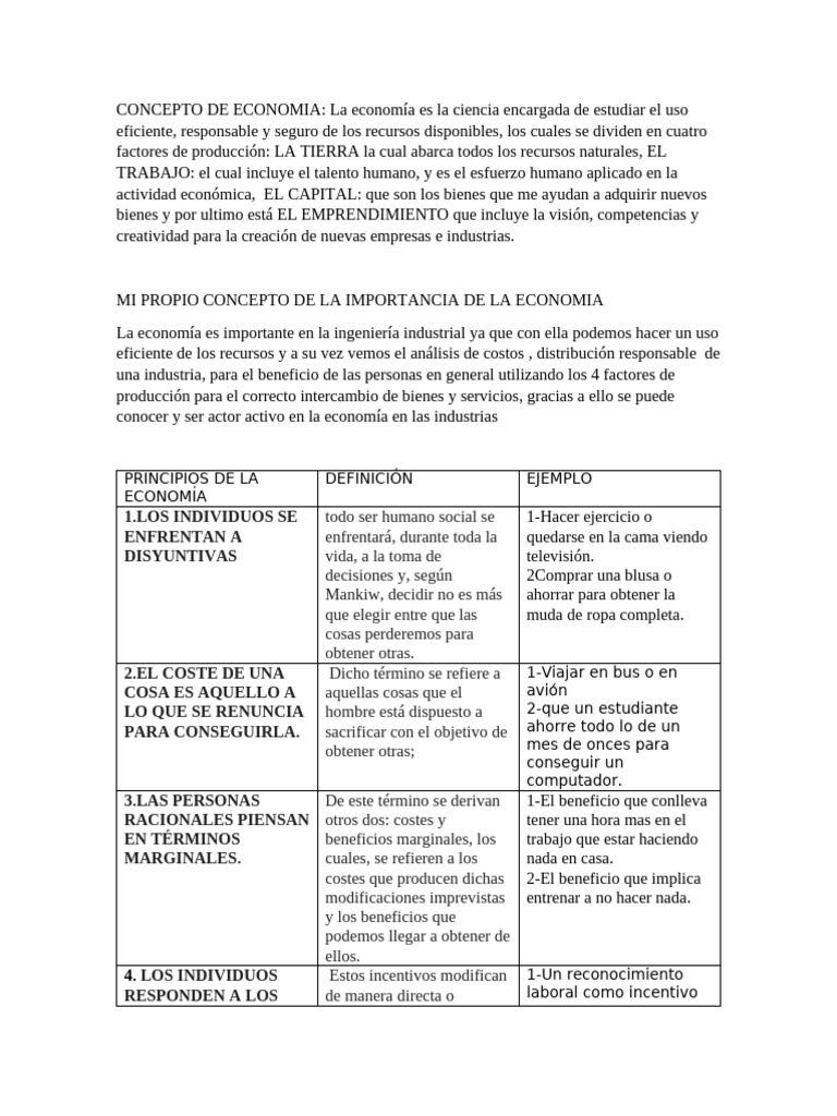 Concepto de Economia | PDF | Ciencias económicas | Precios