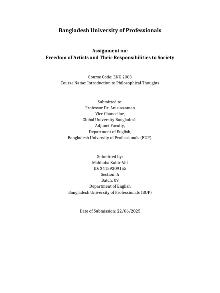 Assignment Cover Page | PDF