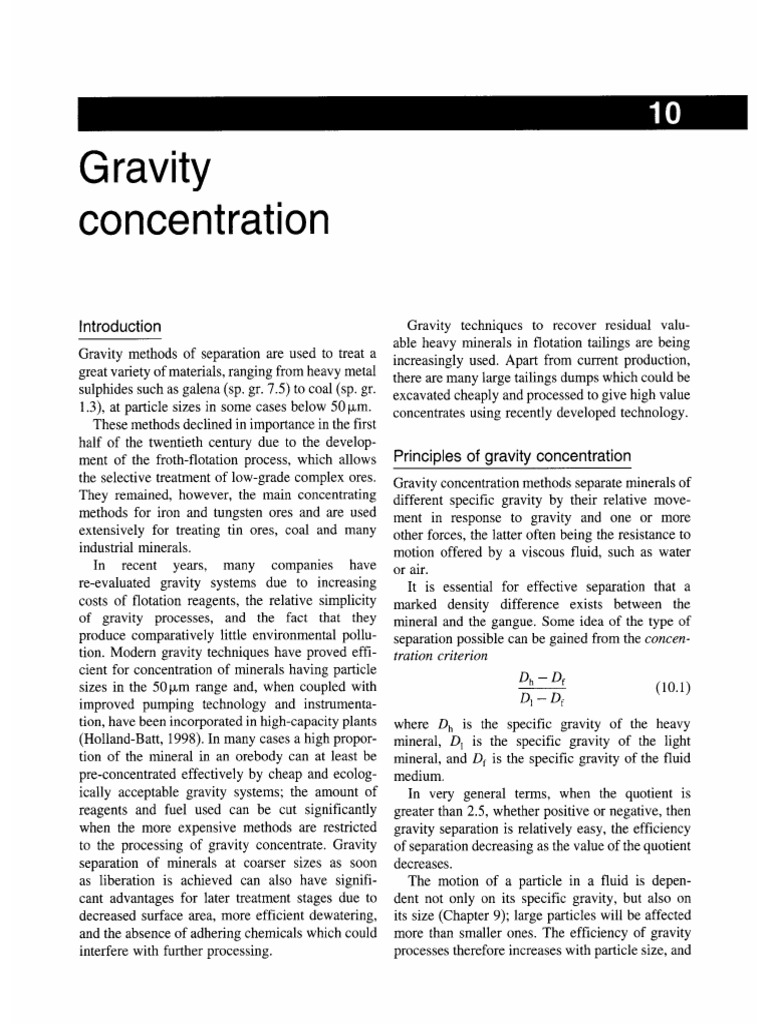Gravity Concentration | PDF