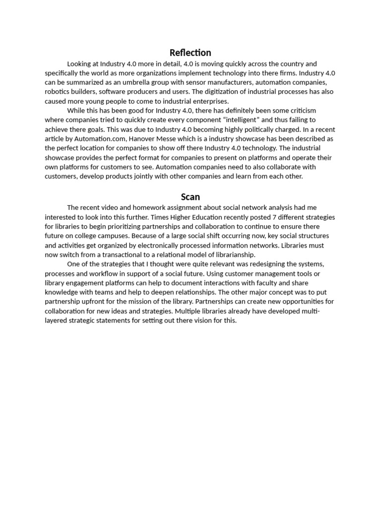 Week 10 Scan and Reflection | PDF