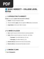 Genetics and Heredity Notes | PDF | Genetics | Heredity