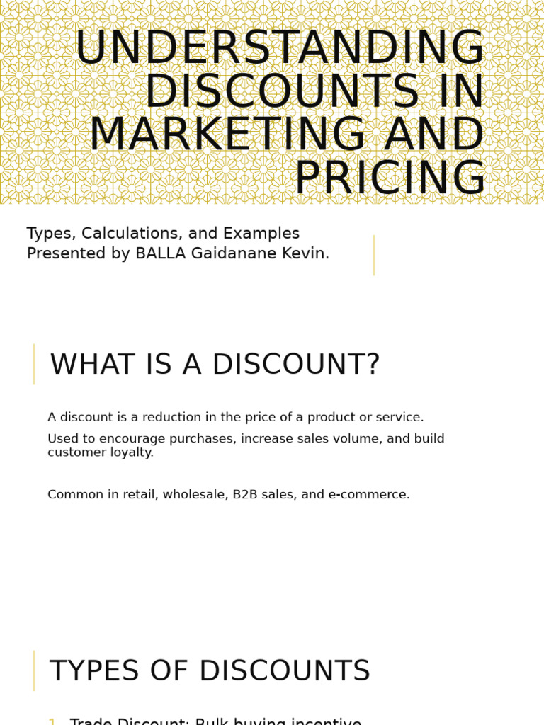 Marketing Discounts: Types & Calculations | PDF