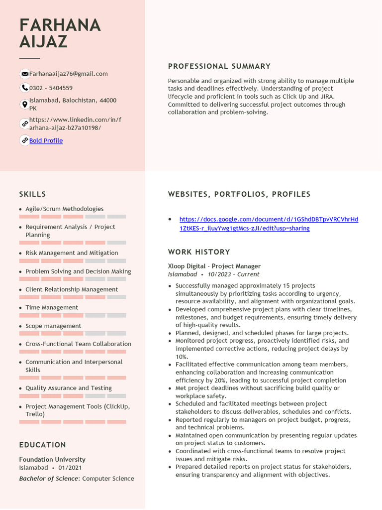Farhana Aijaz Updated Resume | PDF | Mobile App | Agile Software Development