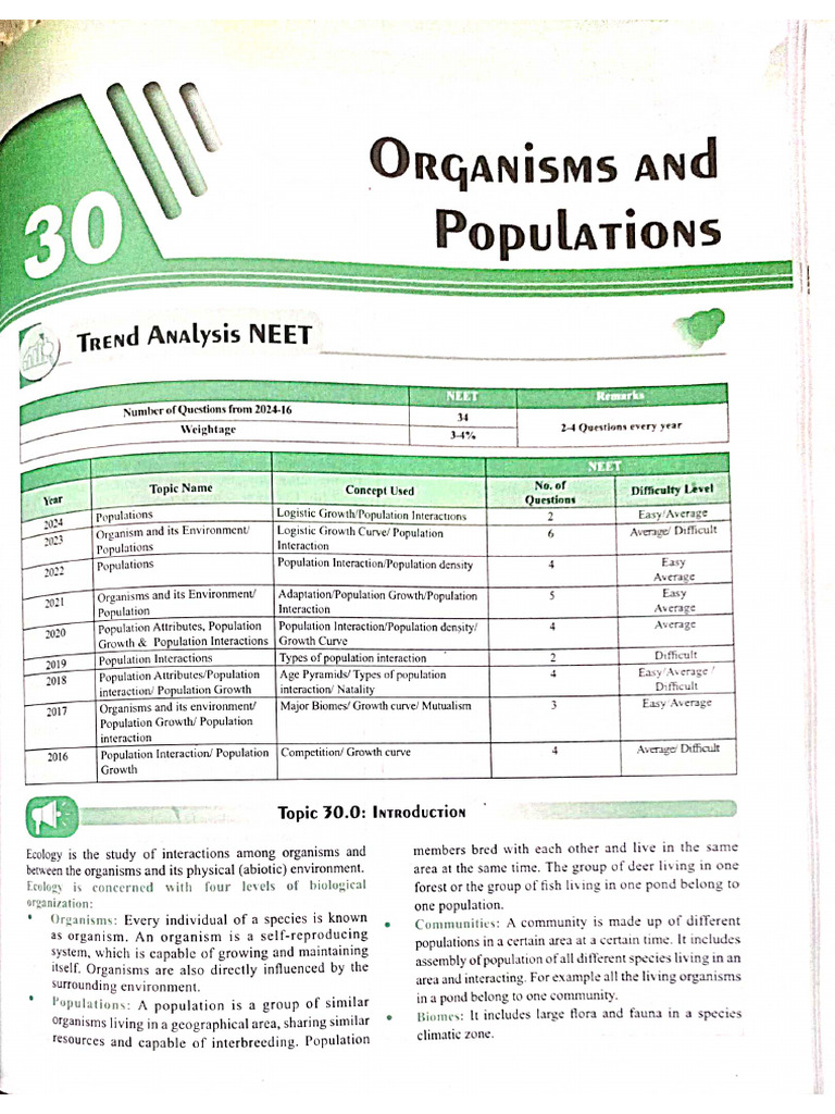 Organism and Population | PDF