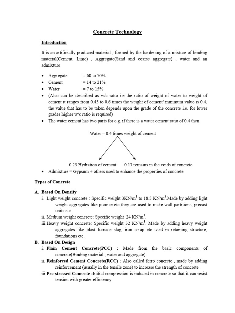 (For Engineer) Concrete Technology | PDF | Concrete | Cement