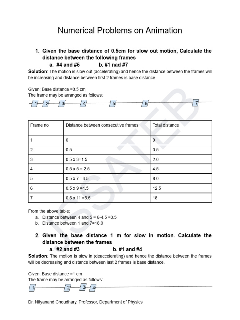 Numerical Problems On Animation | PDF