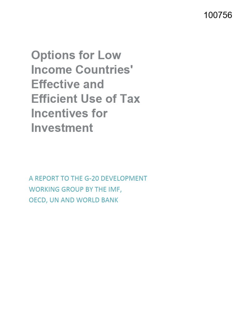 Tax Incentives Main Report Options PUBLIC | PDF | Taxes | Government ...