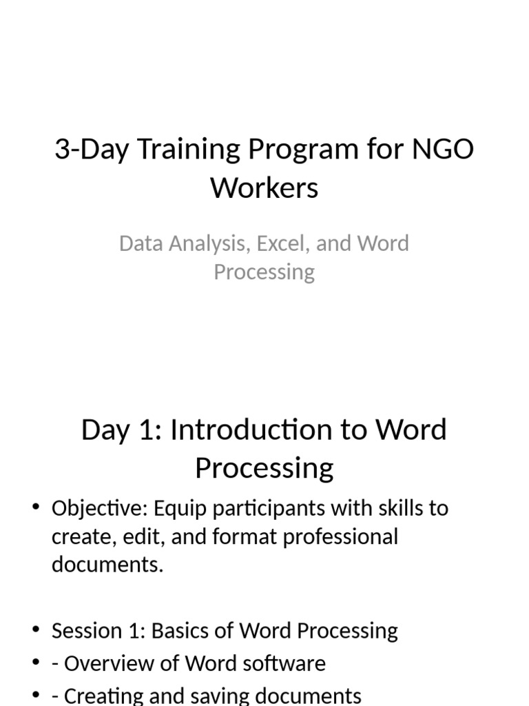 NGO Training Program | PDF