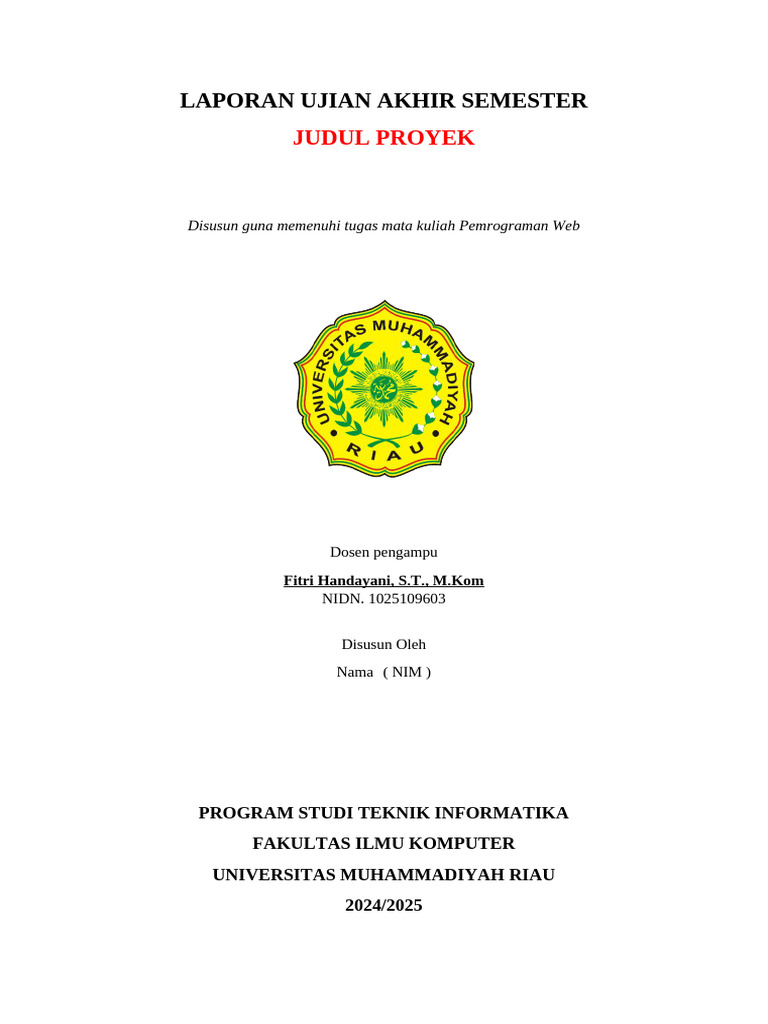 Format Laporan UAS v2 | PDF