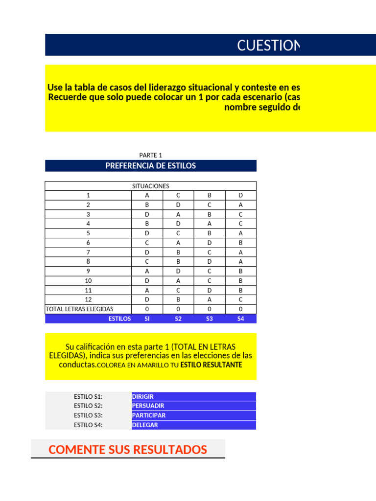 Cuestionario de Estilos de Liderazgo | PDF