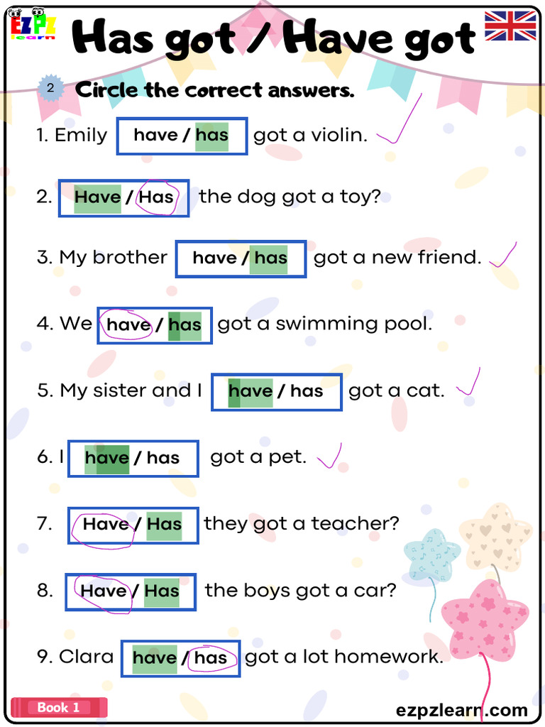 Have vs. Has Practice Exercises | PDF