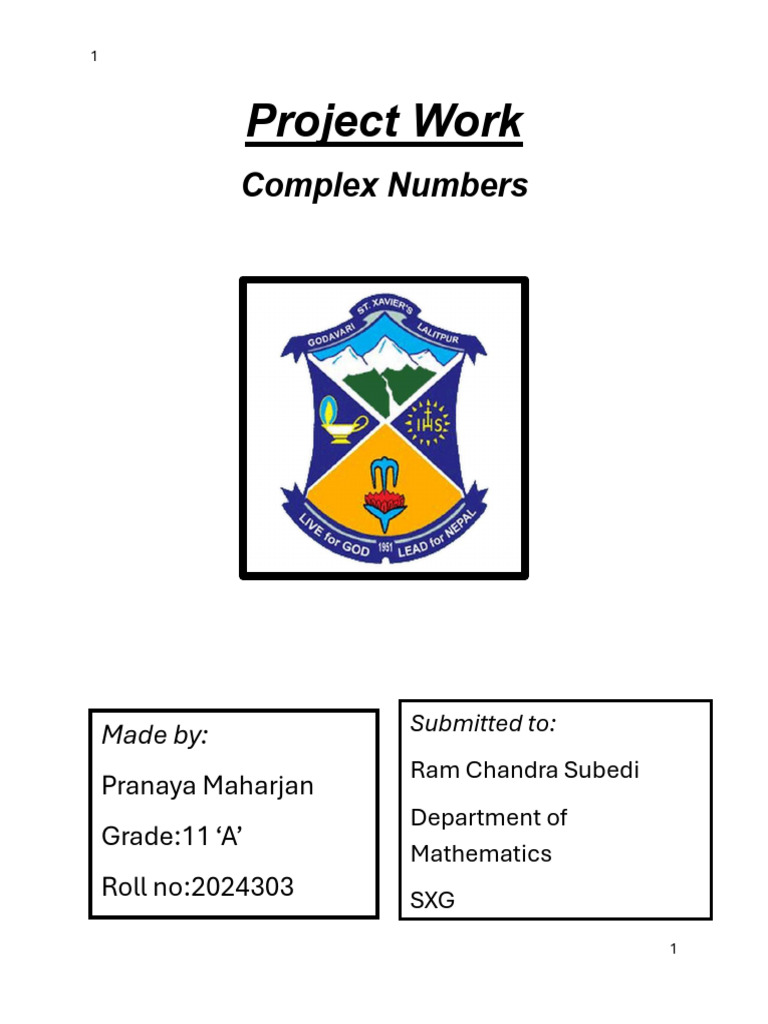 Maths Project 11A 2024303 | PDF | Complex Number | Numbers