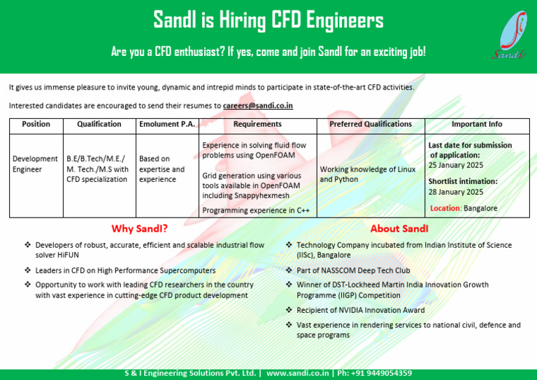 Join SandI as a CFD Engineer | PDF | Computational Fluid Dynamics ...