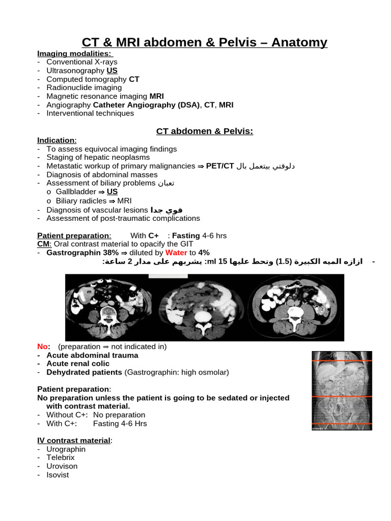 1 CT & MRI Abdomen & Pelvis - Anatomy | PDF | Liver | Magnetic Resonance Imaging